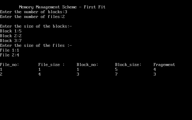 World of C Programming: First fit memory management algorithm World of C Programming: First fit memory management algorithm