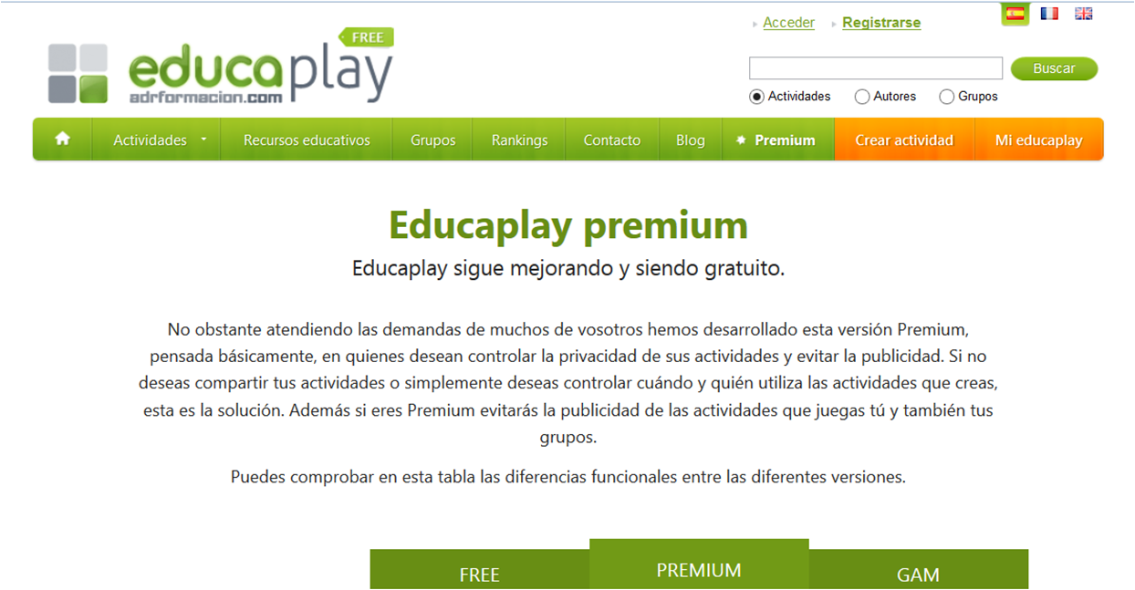 Aprender 3.0: Educaplay ofrece versión "Premium"