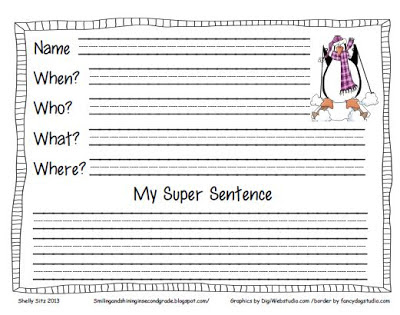 Penguin Writing Paper and Word Bank Freebie - Second Grade Teaching Blog