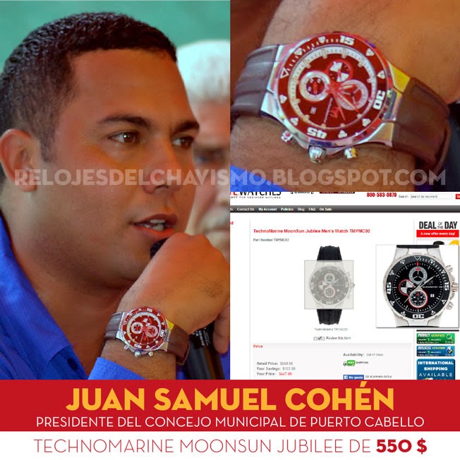 Los Relojes del Chavismo: Samuel Cohén, Concejal de Puerto Cabello con su Technomarine "de la ...