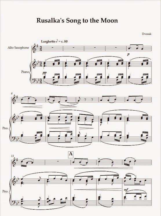 Dvorak - Rusalkas Song to the Moon | Partituras para Saxofon Dvorak - Rusalkas Song to the Moon | Partituras para Saxofon