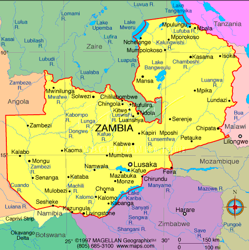 Zambia, Geographical Maps of Zambia - Global Encyclopedia™ Zambia, Geographical Maps of Zambia - Global Encyclopedia™