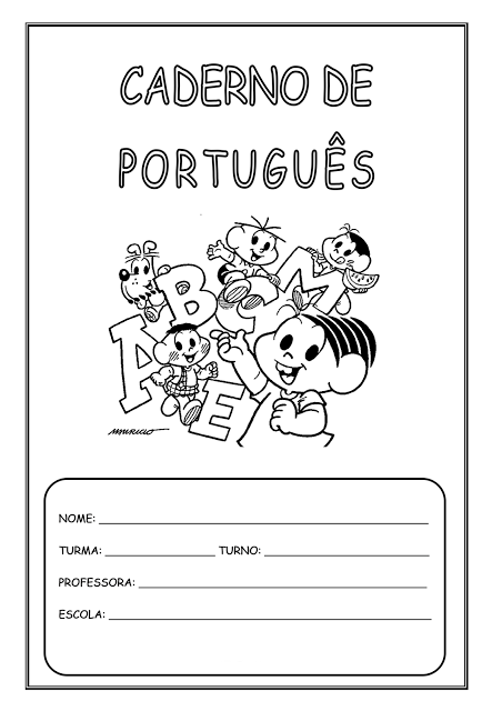Baú Da Web: Capas De Caderno Turma Da Mônica Para Imprimir