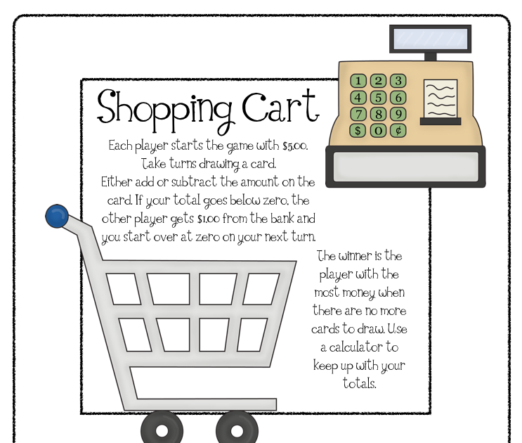 Pitner's Potpourri: Shopping Cart Game -- Freebie