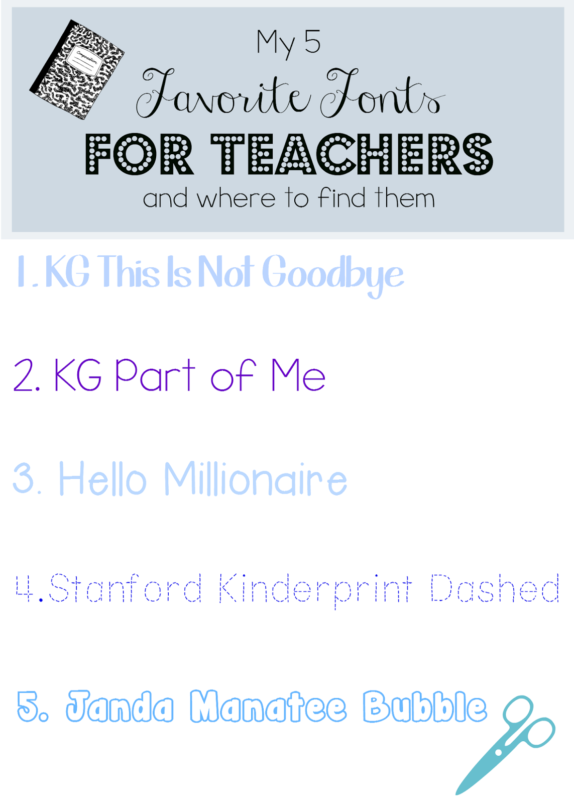 Glam, Glitz, and Glue sticks: My 5 Favorite Fonts {for Teachers}