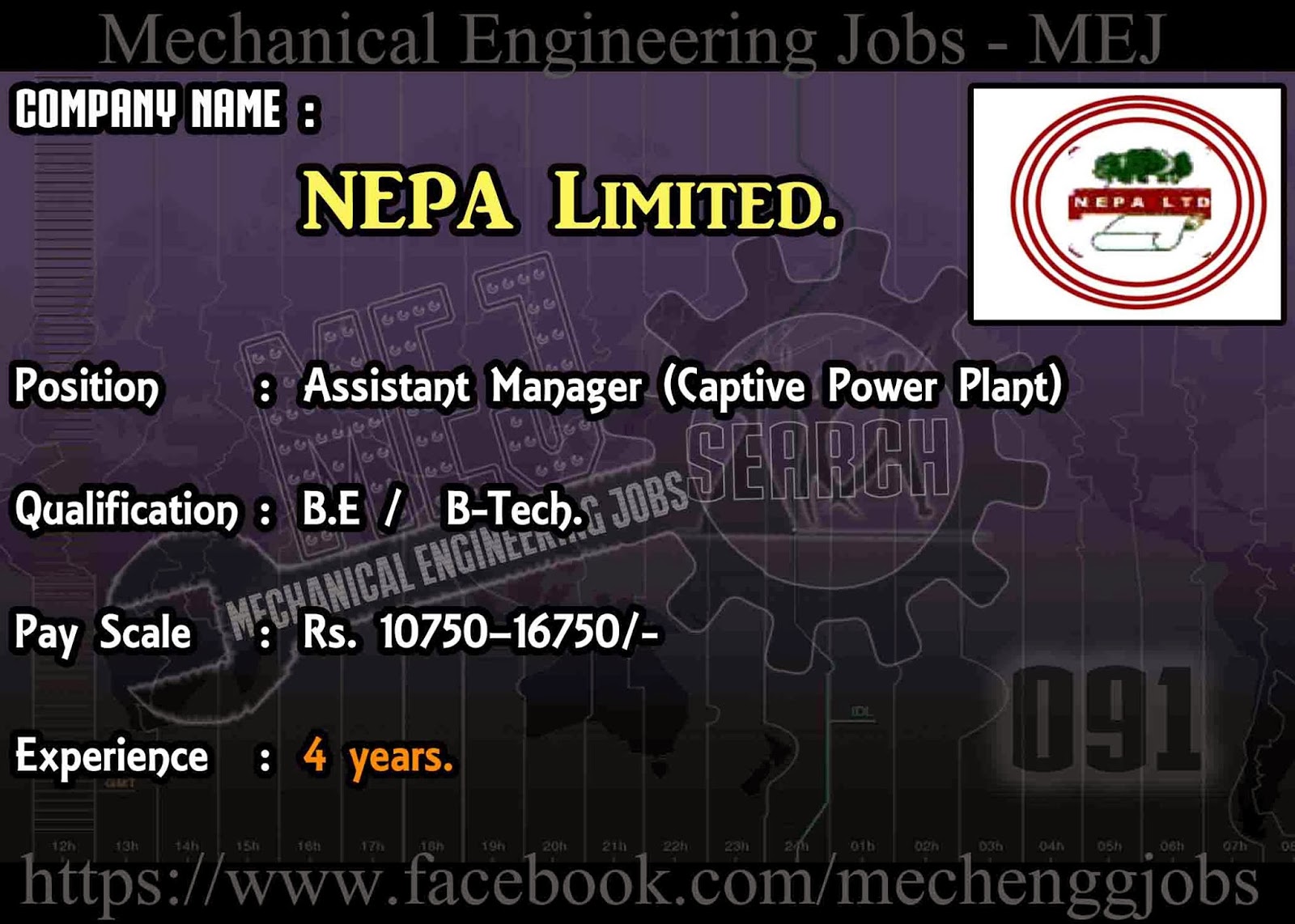 NEPA LIMITED _Assistant Manager _Experience _Madhya Pradesh - Mechanical Engineering Jobs - MEJ