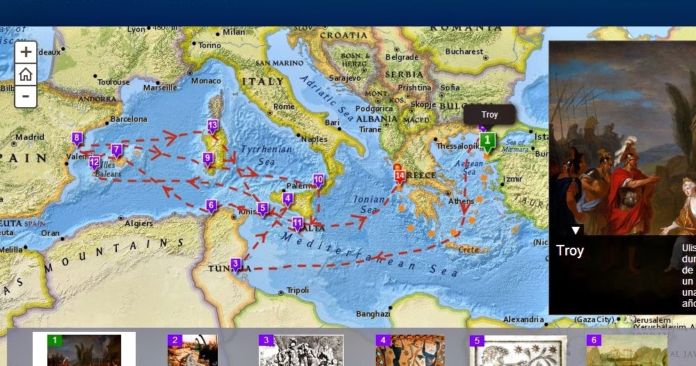 Se elabora un mapa interactivo de "La Odisea". | Antrophistoria