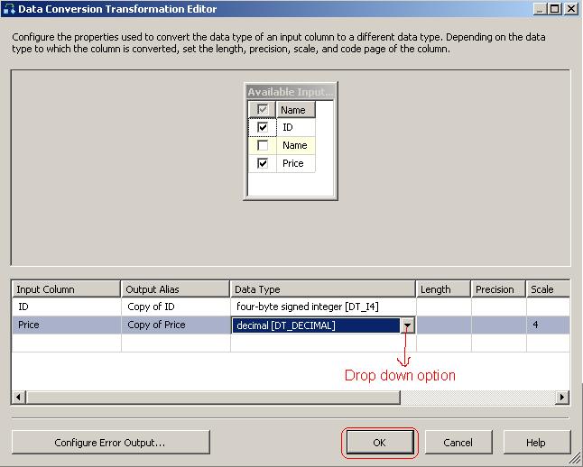 SSIS: DATA CONVERSION TRANSFORMATION SSIS: DATA CONVERSION TRANSFORMATION