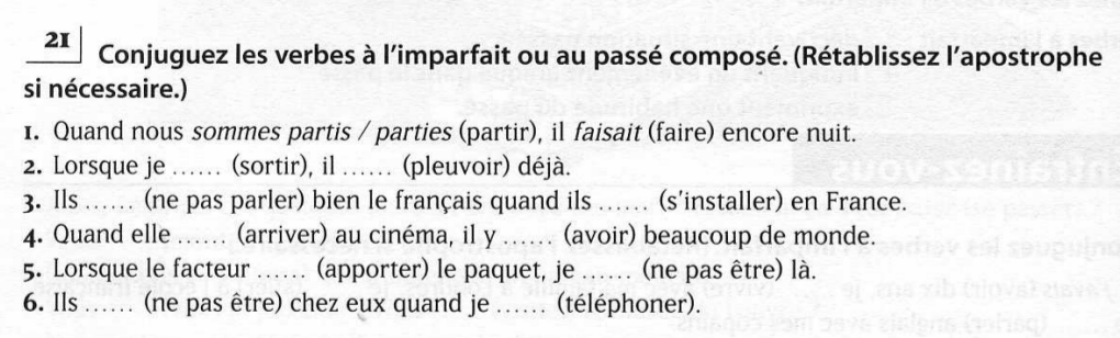 Langue FR: Différencier l'imparfait et le passé composé