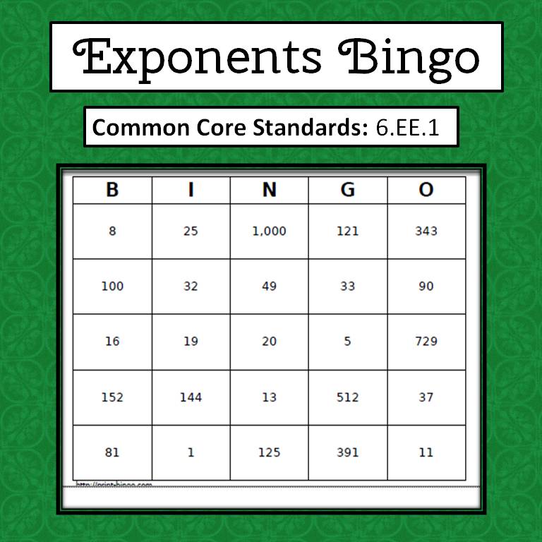 Simone s Math Resources Exponents Bingo simone-s-math-resources-exponents-bingo