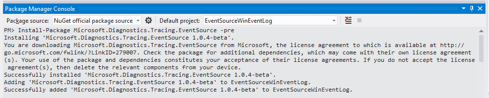 Muhammad Shujaat Siddiqi: .net 4.5 EventSource & Windows Event Log - Microsoft's Nuget Package