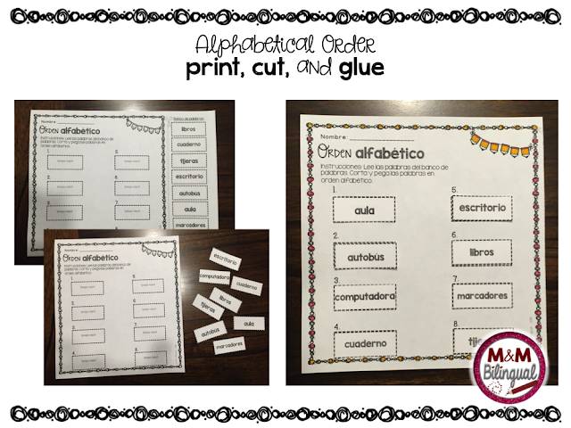 M&M Bilingual: Word Work in Spanish