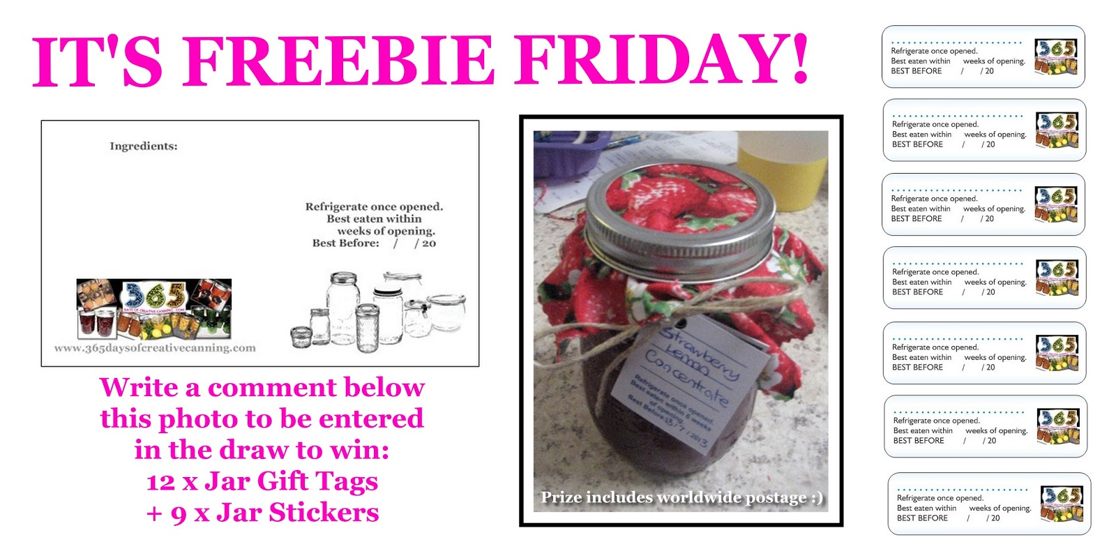 FOOD PRESERVING: Freebie Friday Winner [June 14]