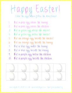Ms. Lane's SLP Materials: Positional Directions: Easter Theme