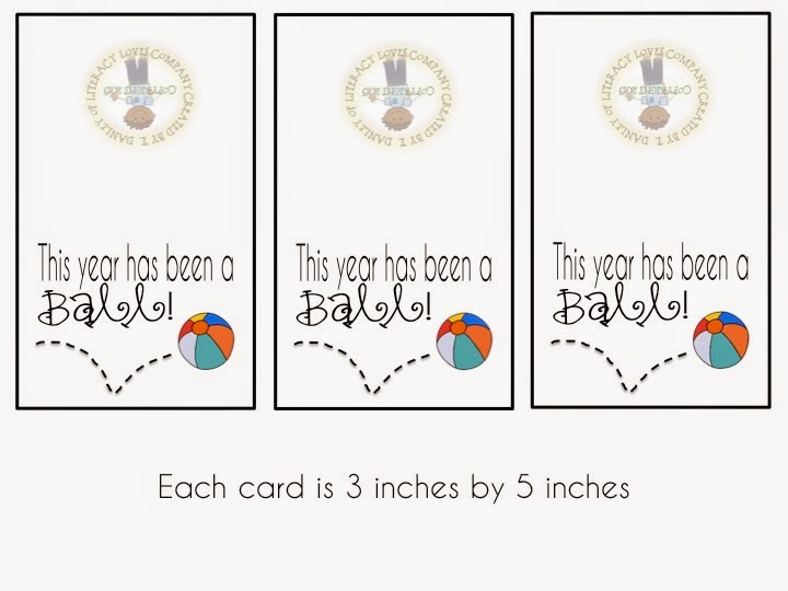 Literacy Loves Company: It's Been a Ball! End of The Year Student Gift