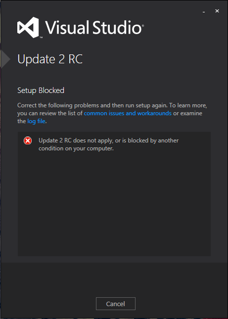 c# - Visual Studio 2013 Update 2 RC isn't installing ( Error: Update 2 RC does not apply, or is ...