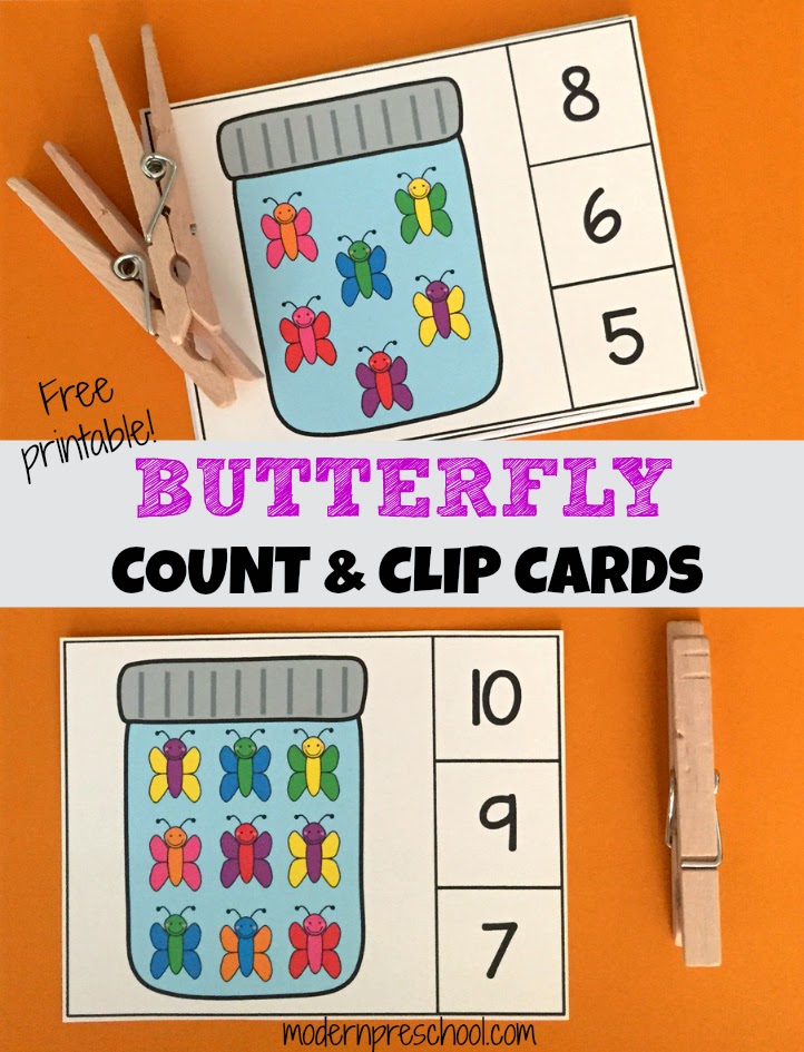 Butterfly Count & Clip Number Cards
