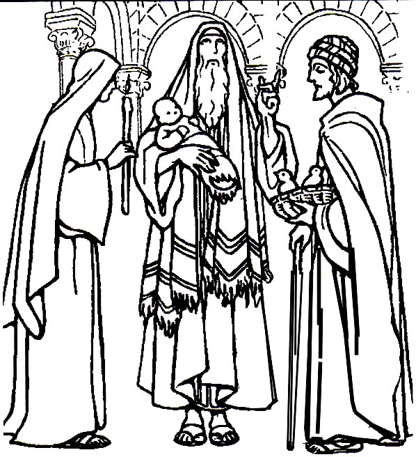 Dibujos para colorear de la presentación de Jesús en el Templo - Imagui