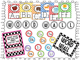 Polka Dot Inspired Alphabet and Word Wall Headers - Teaching with Nesli