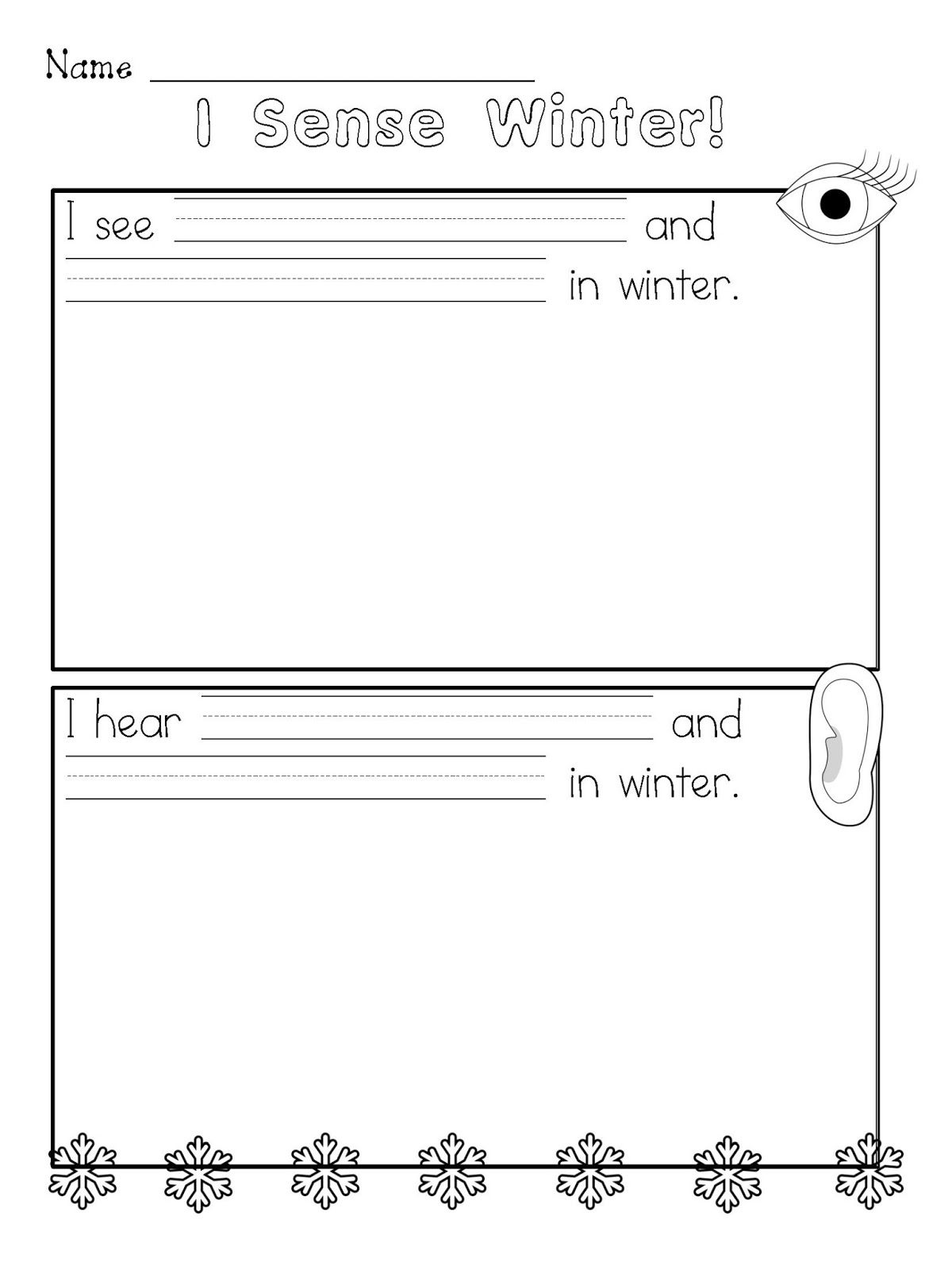 The Lower Elementary Cottage: Winter 5 Senses *Freebie*