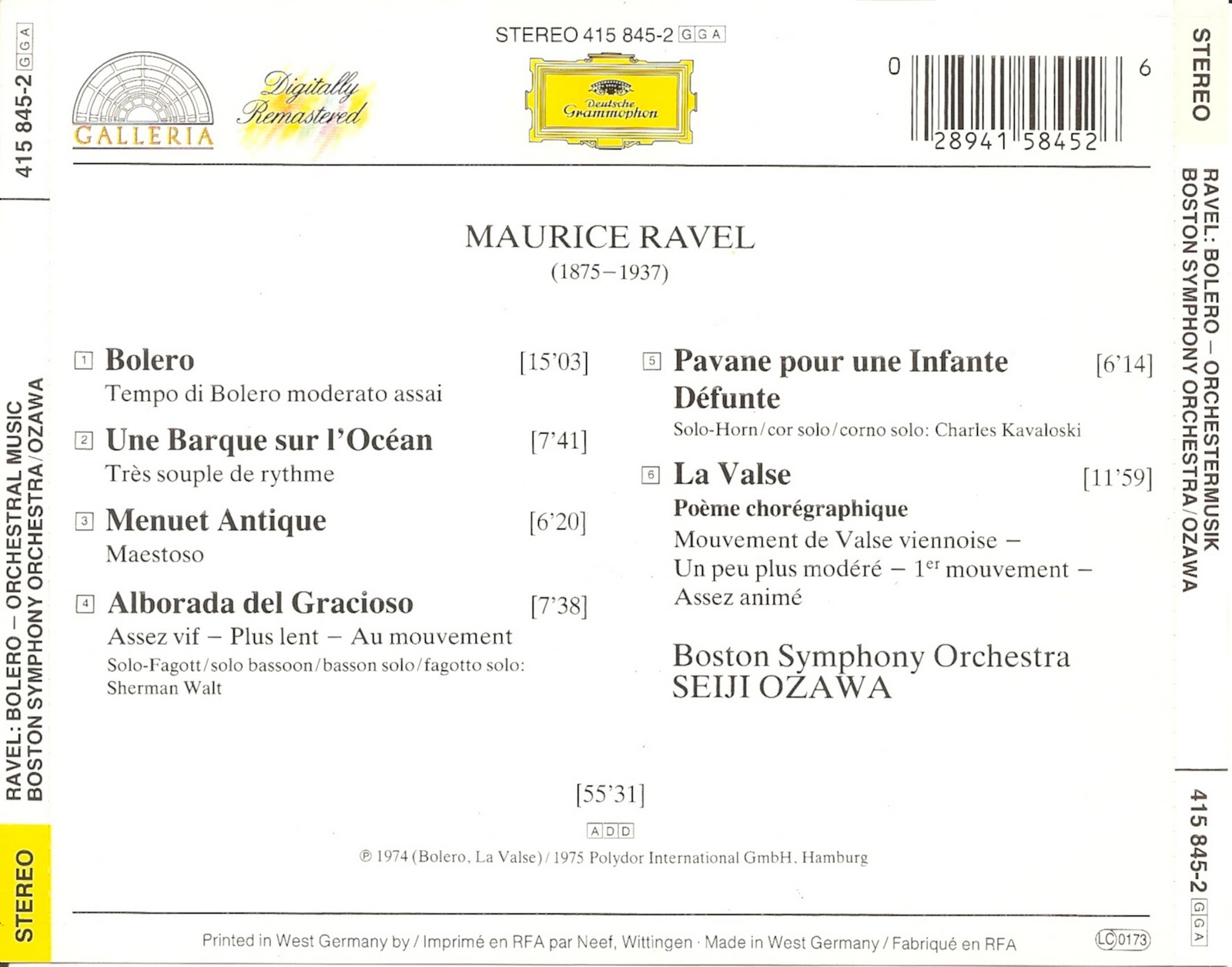 The First Pressing CD Collection: Maurice Ravel - Bolero The First Pressing CD Collection: Maurice Ravel - Bolero
