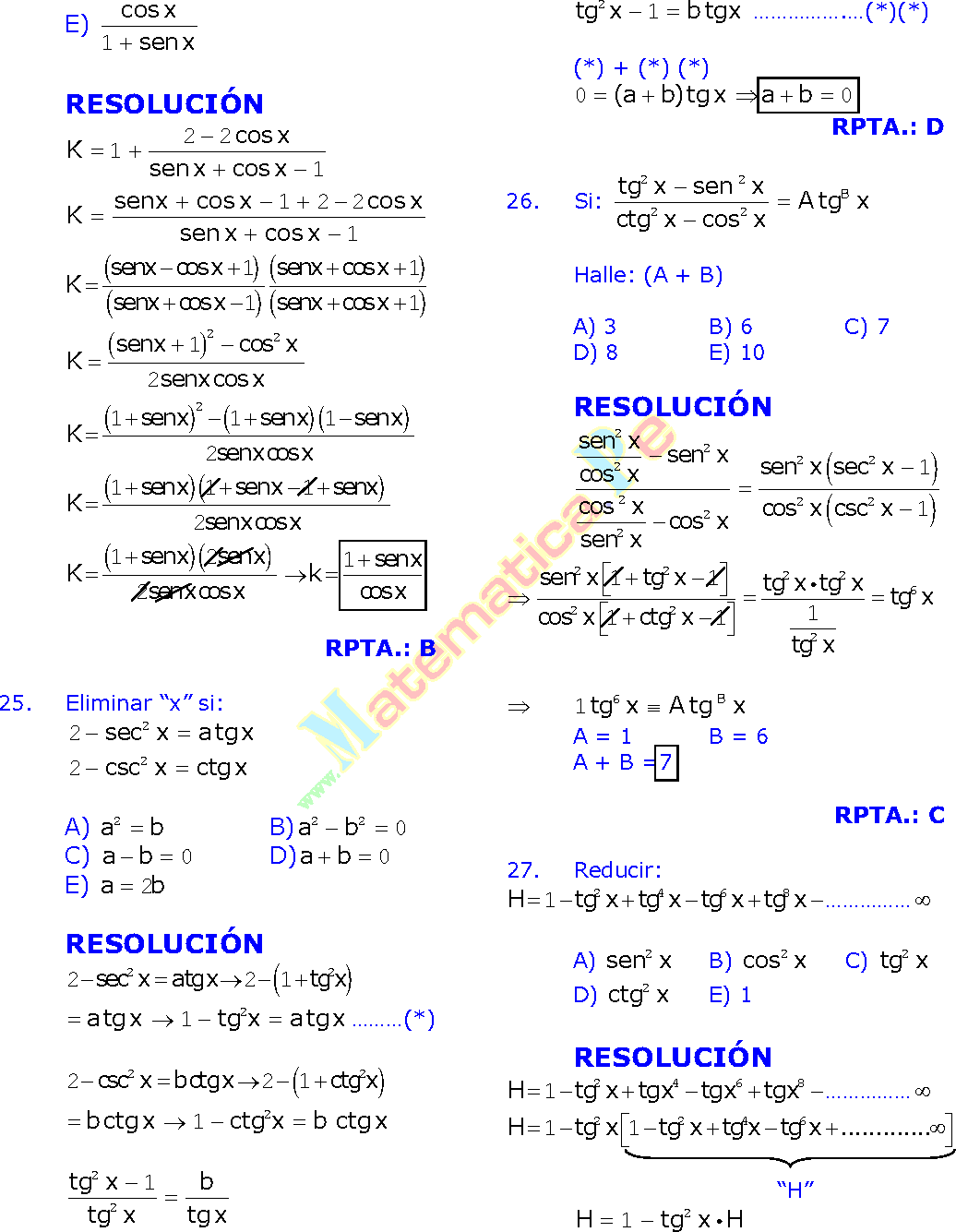 IDENTIDADES TRIGONOMÉTRICAS PROBLEMAS RESUELTOS PDF