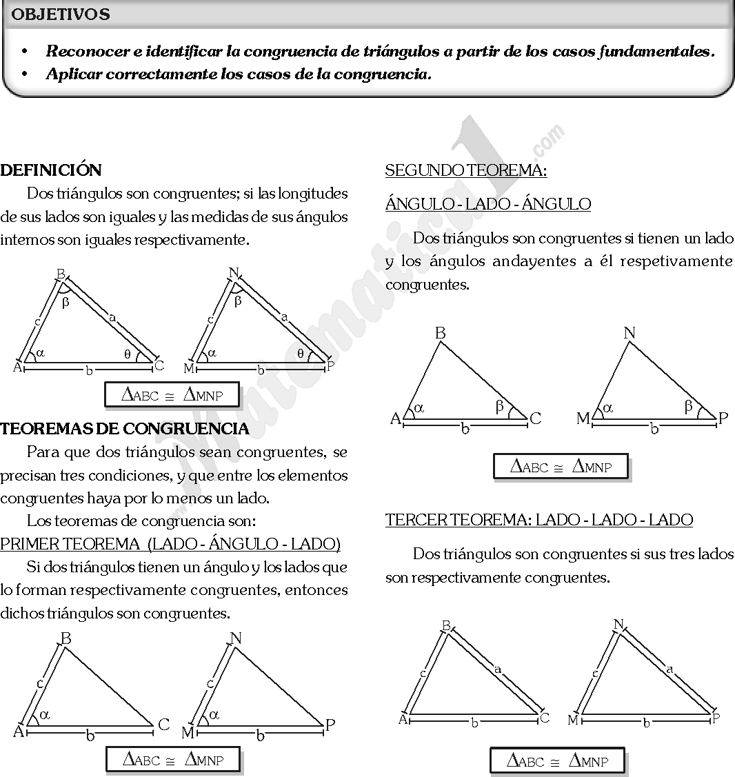 CONGRUENCIA DE TRIANGULOS PROBLEMAS RESUELTOS EN PDF