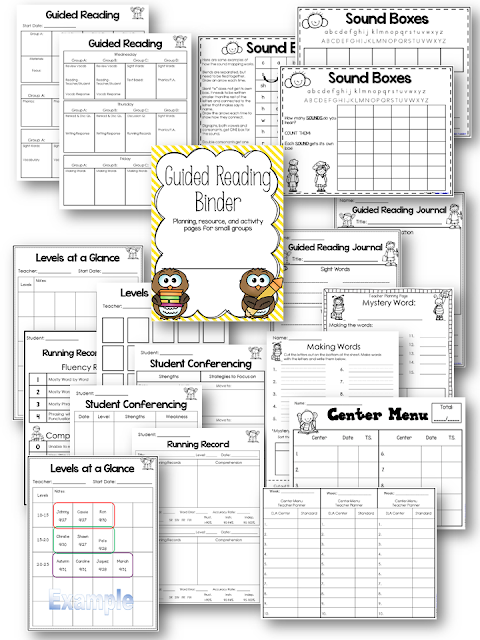 Guided Reading - All in One Sheet - Teacher by the Beach