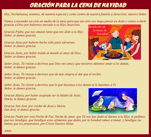 Parroquia La Inmaculada: Oraciones para Navidad