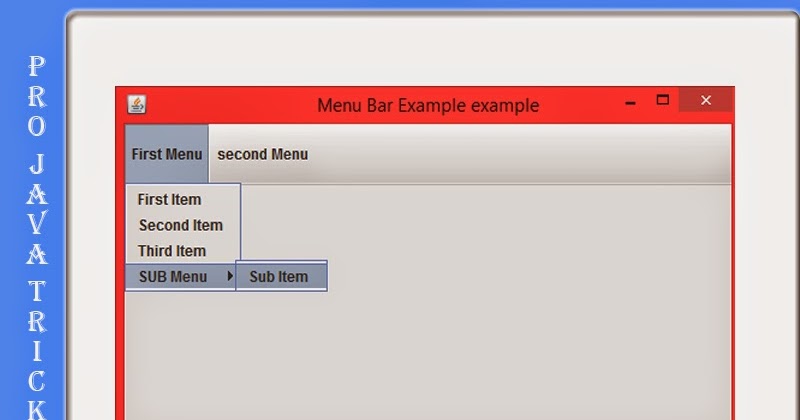 How to create Simple Jmenu bar JMenuItem in java ~ Projavatricks How to create Simple Jmenu bar JMenuItem in java ~ Projavatricks