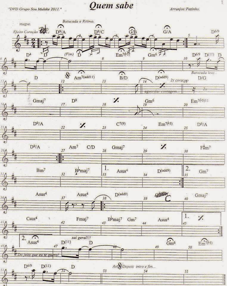 Meu Cavaquinho Partituras: Partitura - Quem Sabe - Grupo Sou Muleke Meu Cavaquinho Partituras: Partitura - Quem Sabe - Grupo Sou Muleke