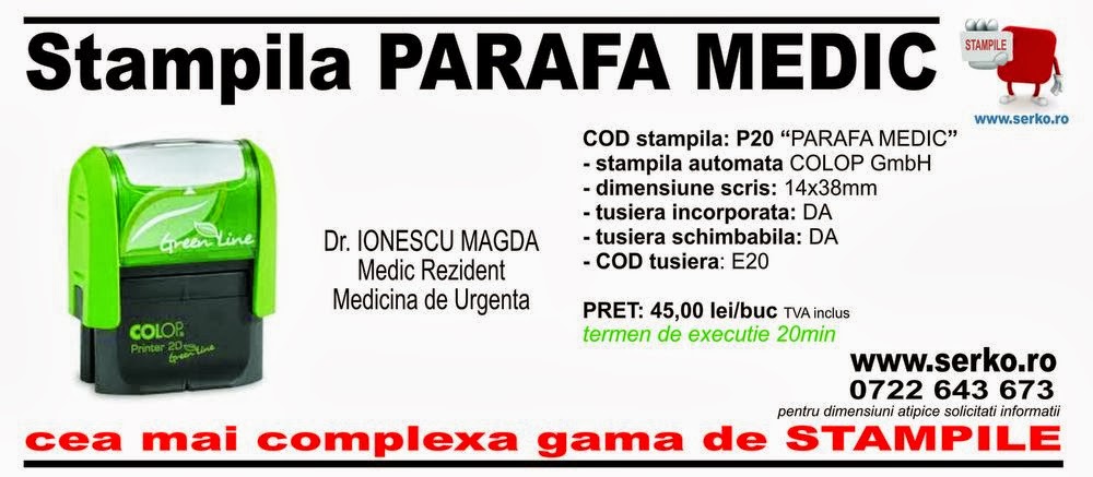 estampila: Stampila "PARAFA MEDIC REZIDENT"