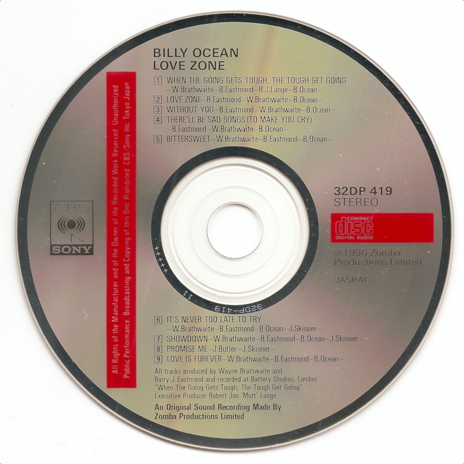 The First Pressing CD Collection: Billy Ocean - Love Zone The First Pressing CD Collection: Billy Ocean - Love Zone