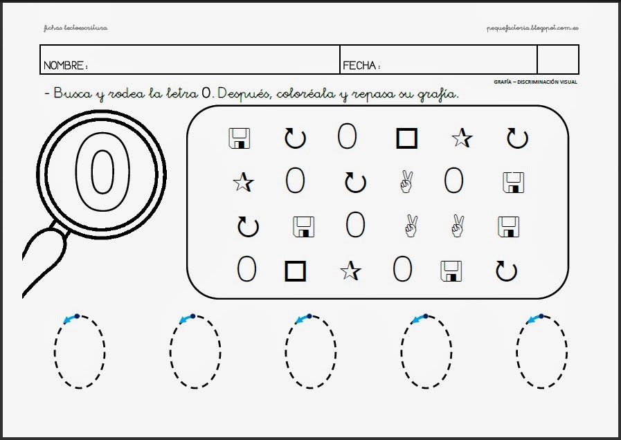Fichas letra o - Imagui