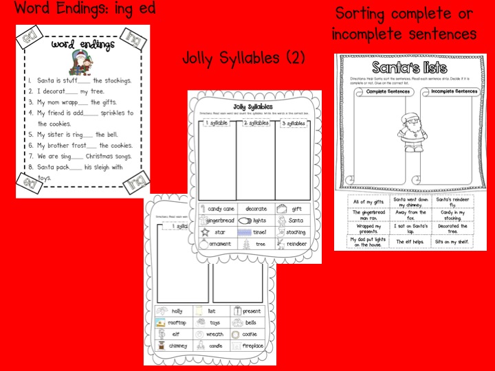 Sarah s First Grade Snippets Christmas Literacy Activities Ready To Go sarah-s-first-grade-snippets-christmas-literacy-activities-ready-to-go