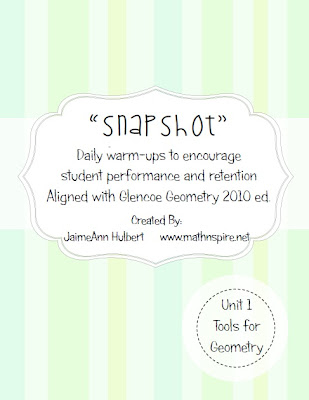 Math-n-spire: "Snapshot" {Integrated Geometry & Algebra 1}