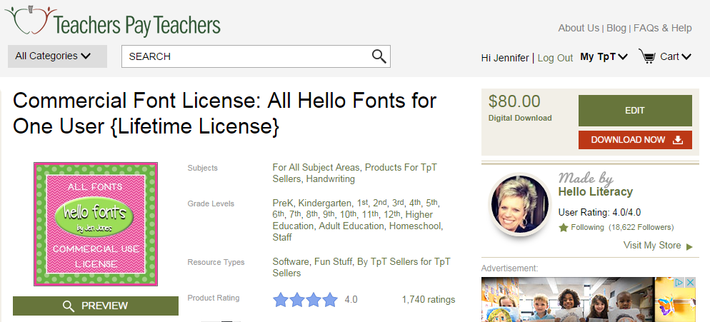 Free Fonts for Teachers, Commercial Fonts for Companies | Hello ...