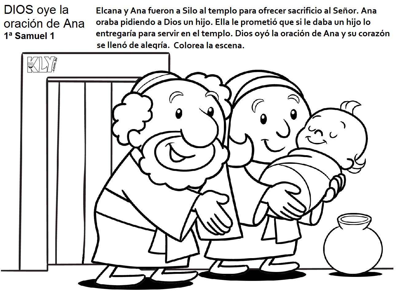 Dios oye la oracion de Ana para colorear - Dibujo de Ana y Elcana para ... Dios oye la oracion de Ana para colorear - Dibujo de Ana y Elcana para ...