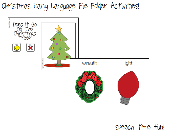 Christmas Early Language File Folder Activities! - Speech Time Fun ...