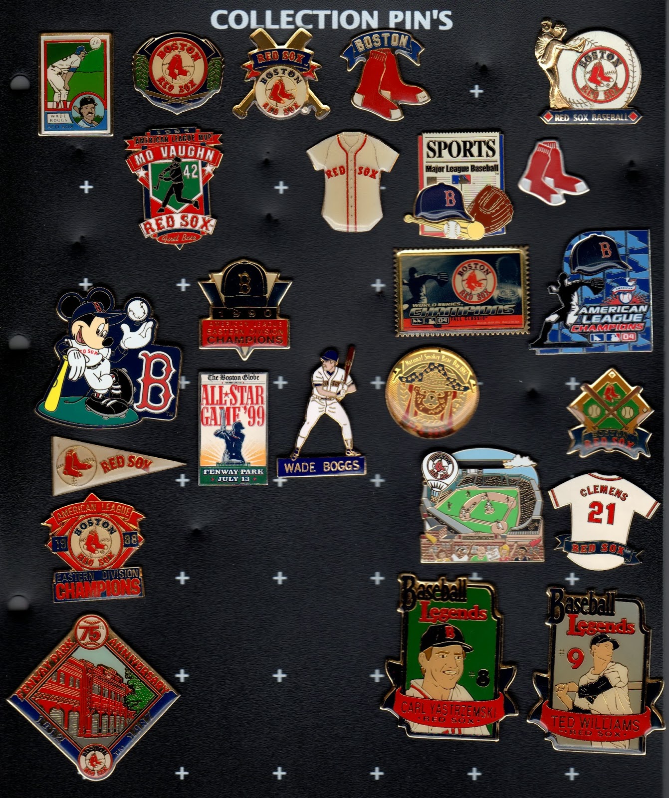 Baseball Pin Collection Display Collecting : Mlb Team Club Baseball Pin