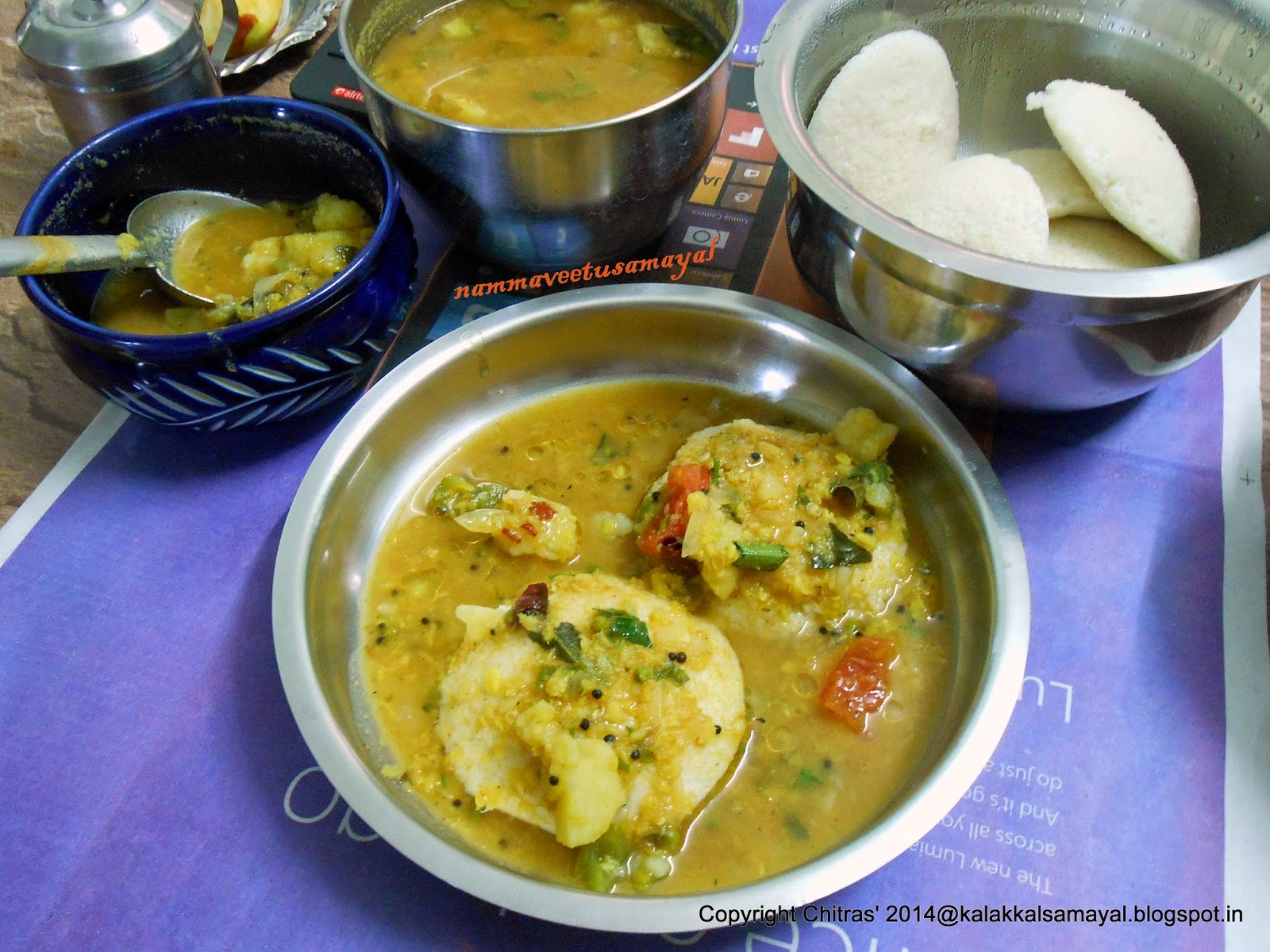 kalakkalsamayal: Potato-Idly-Sambar kalakkalsamayal: Potato-Idly-Sambar