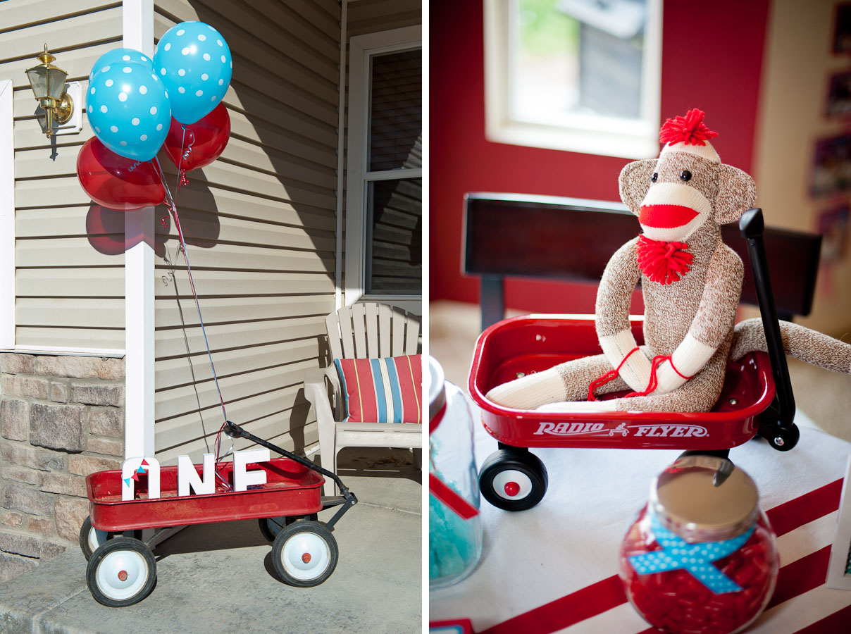 PARTY Blue Red Sock Monkey 1st Birthday Life Baby Baby party-blue-red-sock-monkey-1st-birthday-life-baby-baby