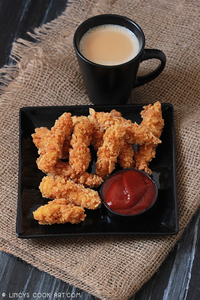 Cornflake Chicken Fingers ~ Lincy's Cook Art