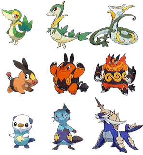 El cuaderno de Luis: Pokemon blanco y negro principales pokemon y sus evoluciones