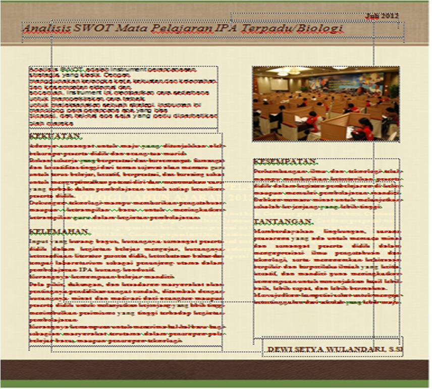 Bee Biology: PROGRAM KERJA LABORATORIUM IPA TAHUN AJARAN 2012-2013