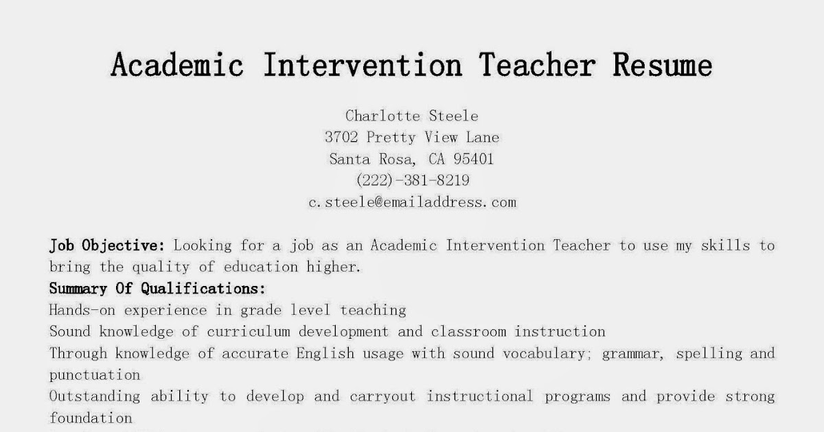 Resume Samples Academic Intervention Teacher Resume Sample resume-samples-academic-intervention-teacher-resume-sample