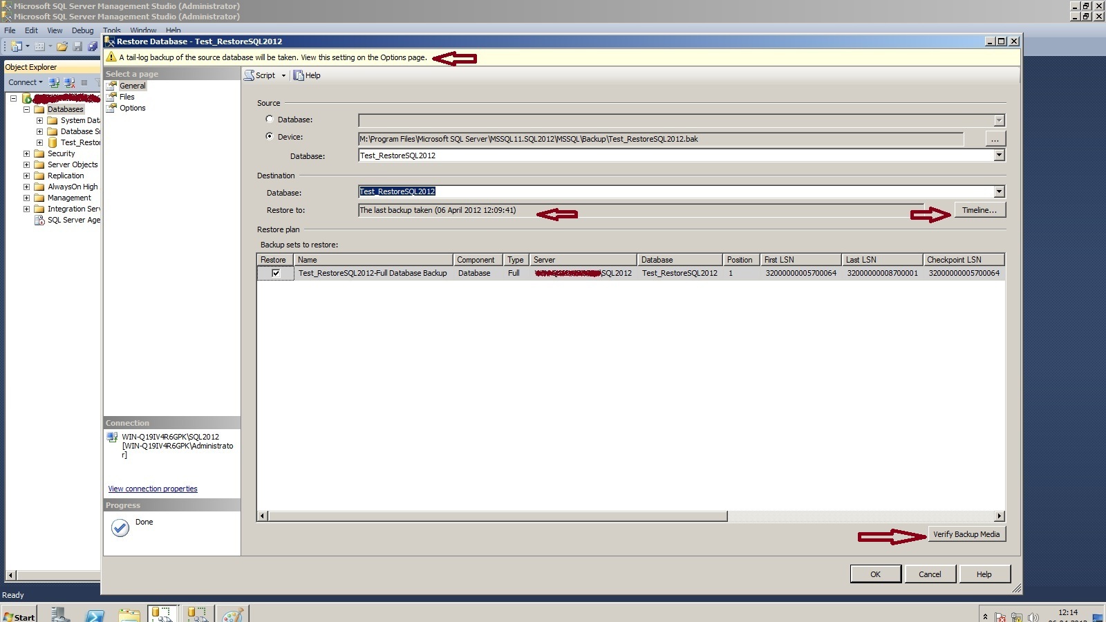 MS SQL SERVER: SQL 2012 Restore Database Relocate and Timeline Option MS SQL SERVER: SQL 2012 Restore Database Relocate and Timeline Option