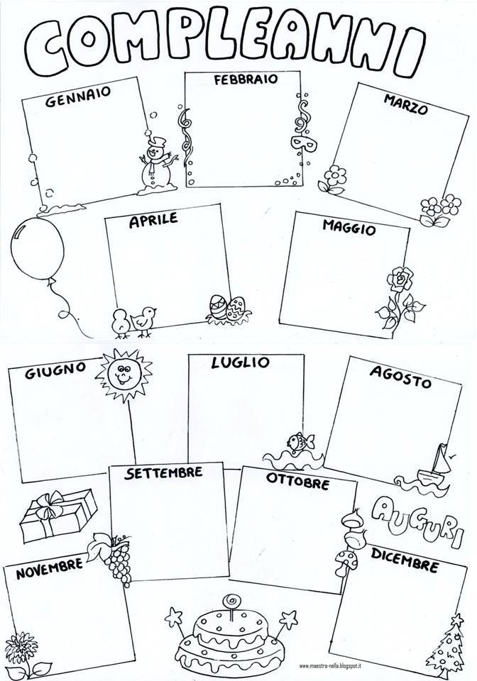 maestra Nella: cartellone 'Compleanni'