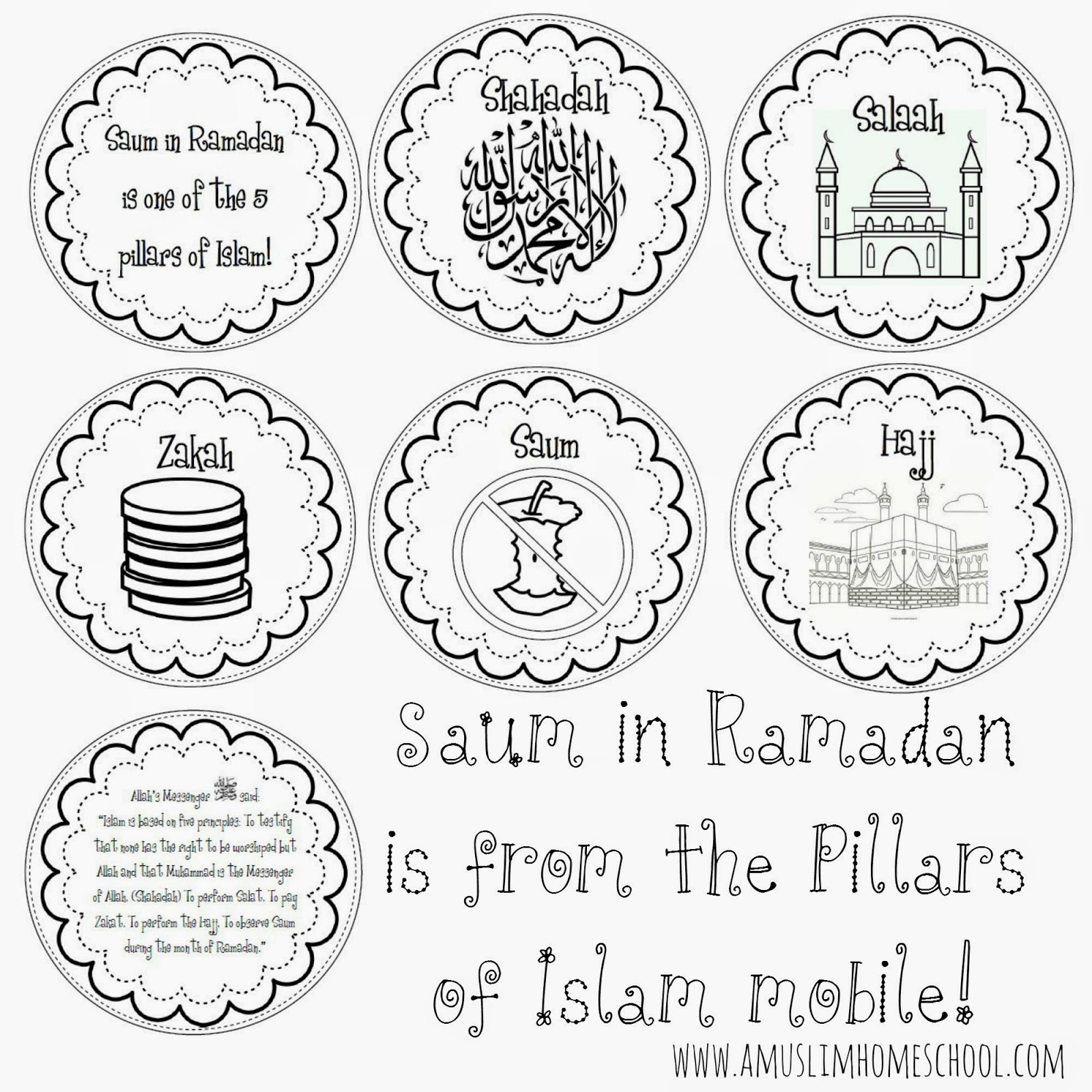 5 Pillars Of Islam Sheet Coloring Pages