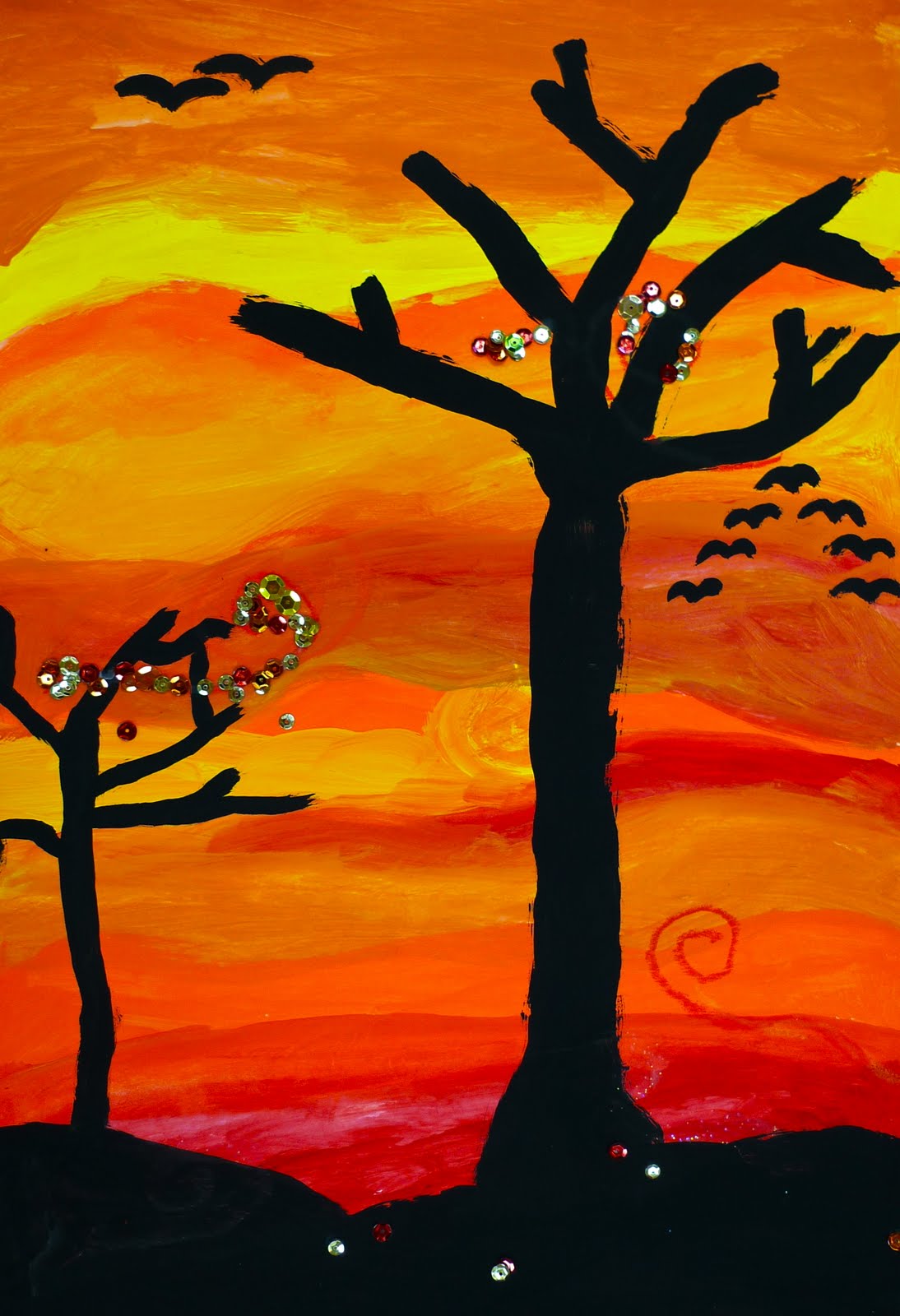 pezzettino: Autumn Tree Silhouettes